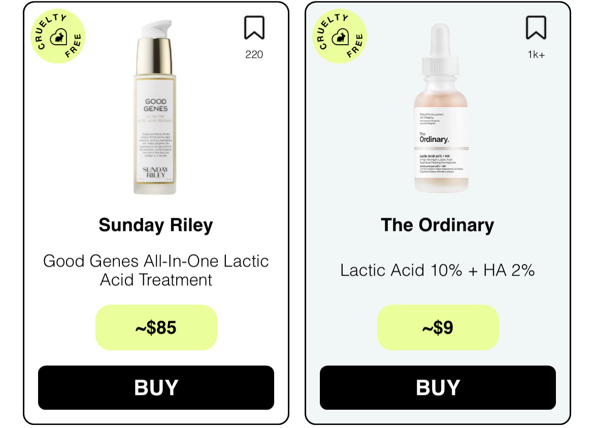 Sunday Riley Good Genes All-In-One Lactic Acid Treatment vs The Ordina ...
